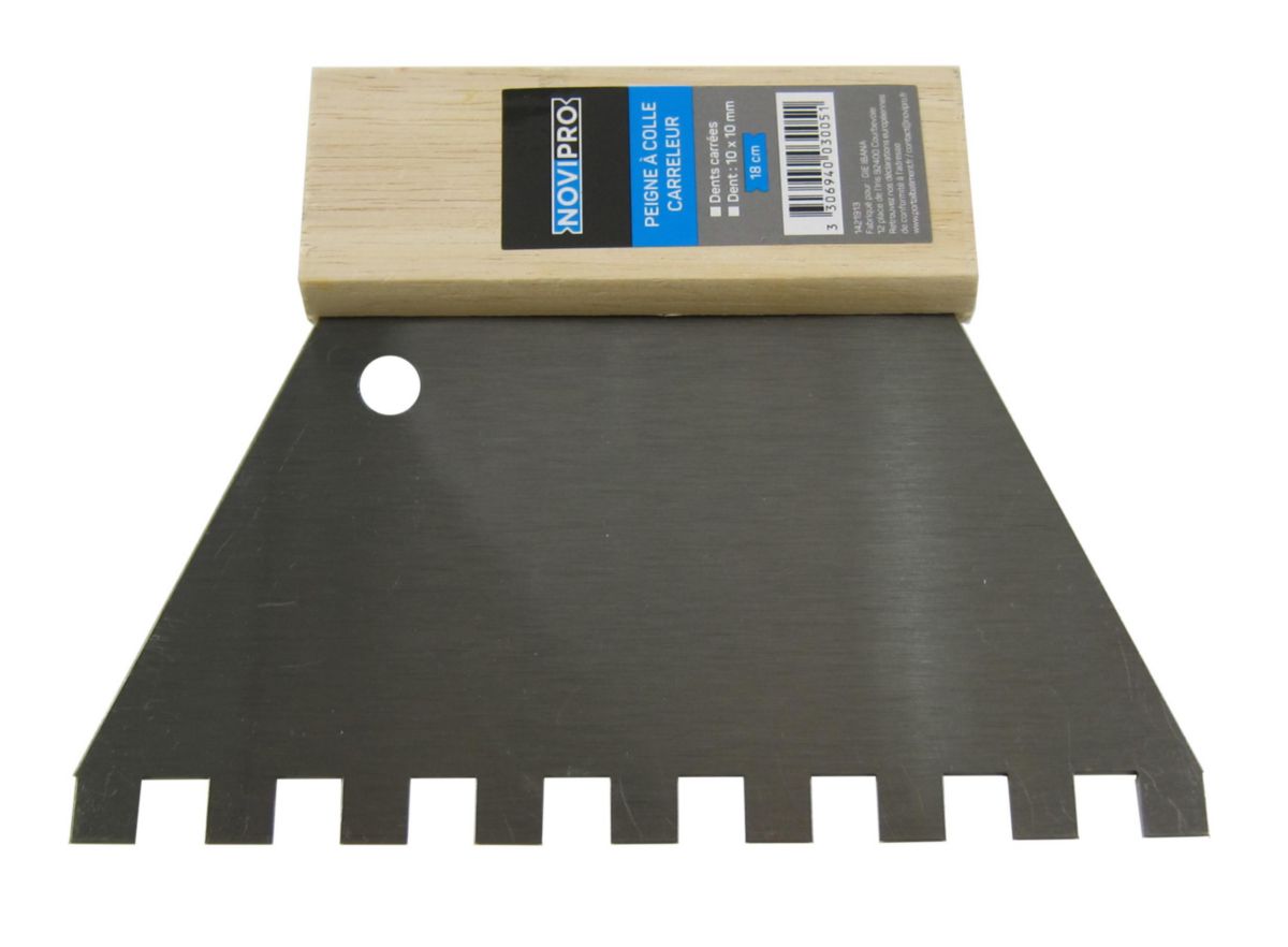 NOVIPRO - Peigne à colle Novipro dents 10x10 longueur 180mm | Cedeo