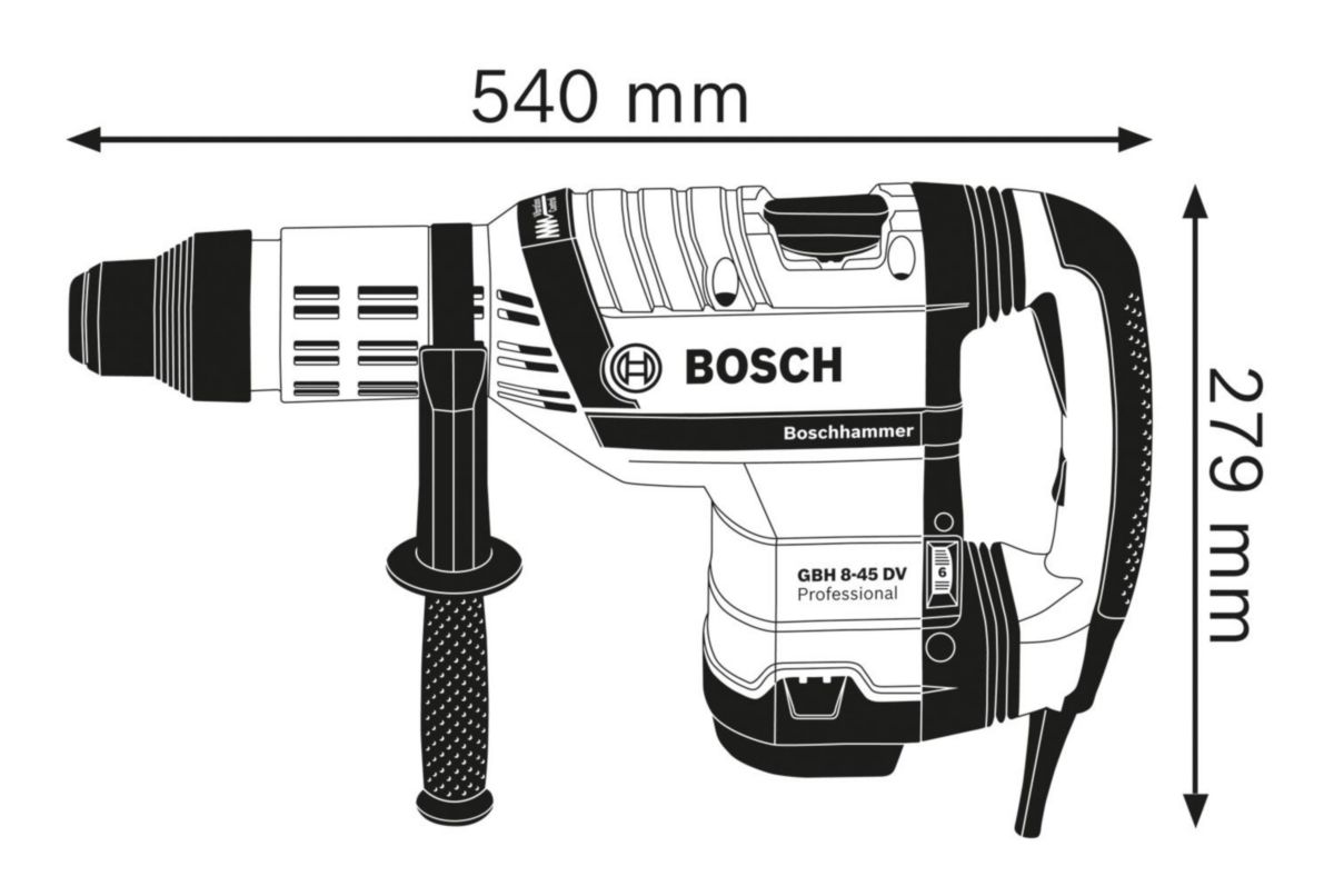 BOSCH - Perforateur Bosch SDS-max GBH 8-45 DV Professional : puissance de 1500 W, puissance de ...