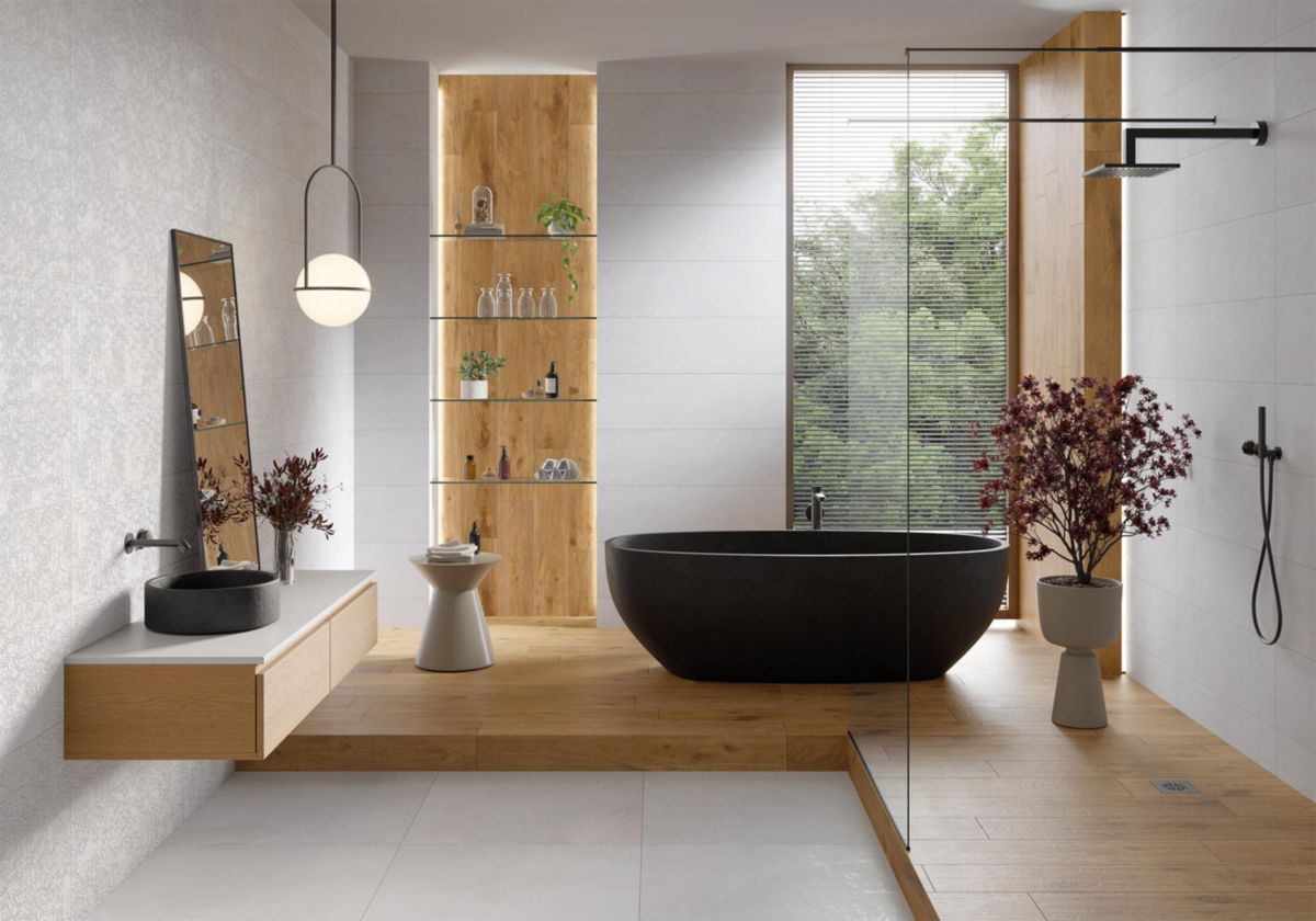 KERABEN - Faïence Keraben Universe white 30 x 90 cm R0001973 | Cedeo