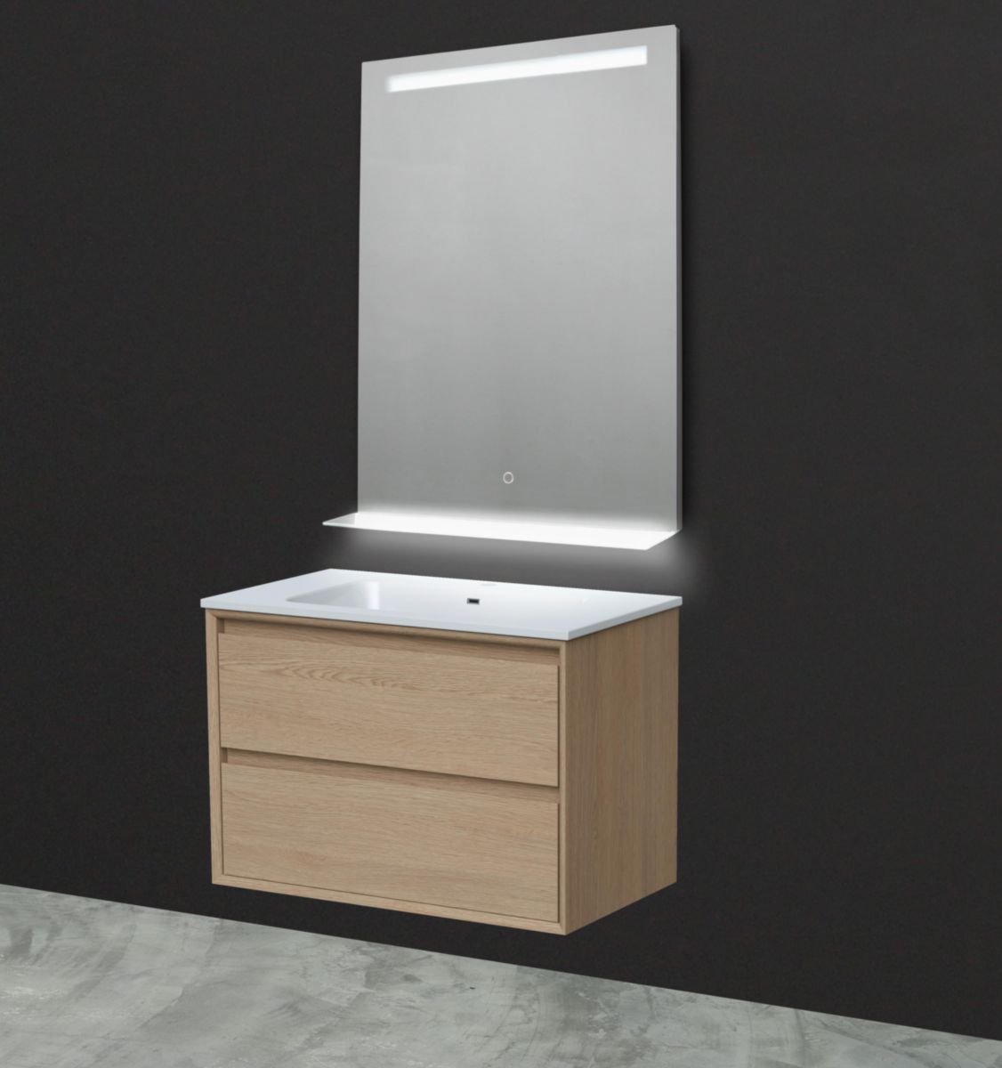 Alterna Miroir Alterna Dubai éclairage Led 60xh80 Cm Avec Tablette En