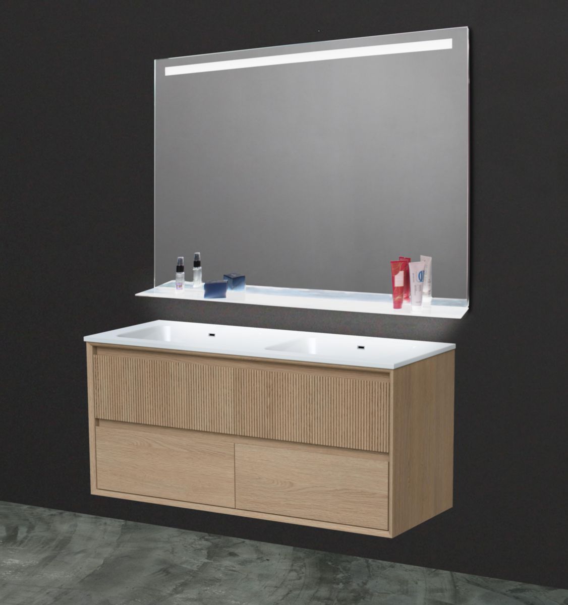 Alterna Miroir Alterna Dubai éclairage Led 120xh80 Cm Avec Tablette