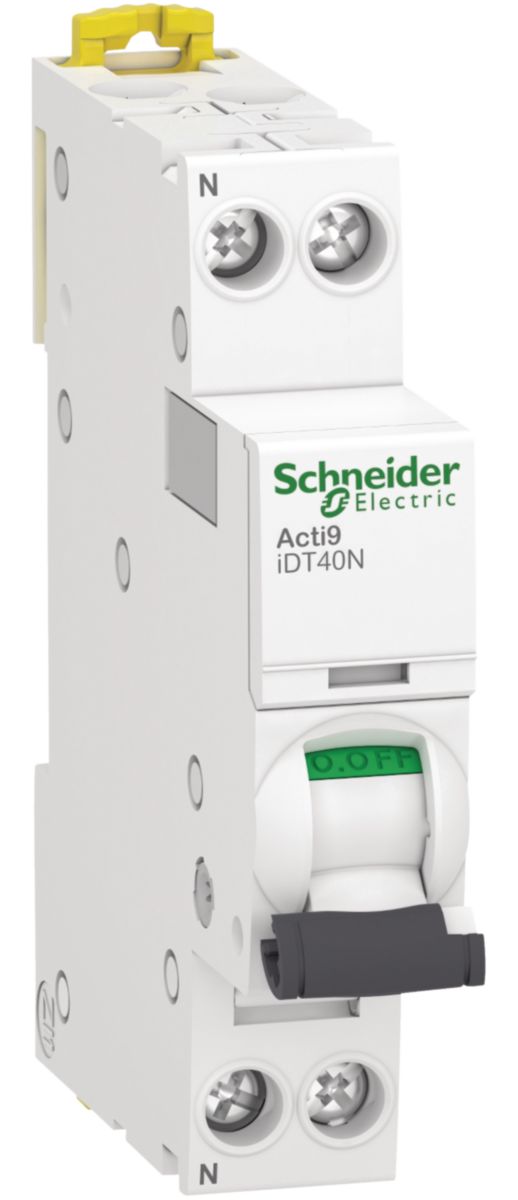 SCHNEIDER ELECTRIC - Acti9 iDT40N - disjoncteur modulaire - 1P+N C 20A 6000A/10kA 6000A Icn ...