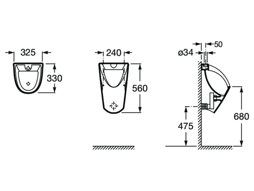 ROCA - Urinoir CHIC pour alimentation apparente blanc Réf. A35945L000 ...