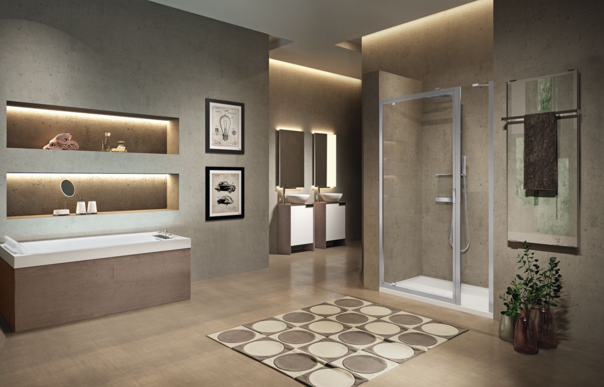 NOVELLINI - Paroi de douche Lunes 2.0 G+F en align. 126 extensible 126 ...