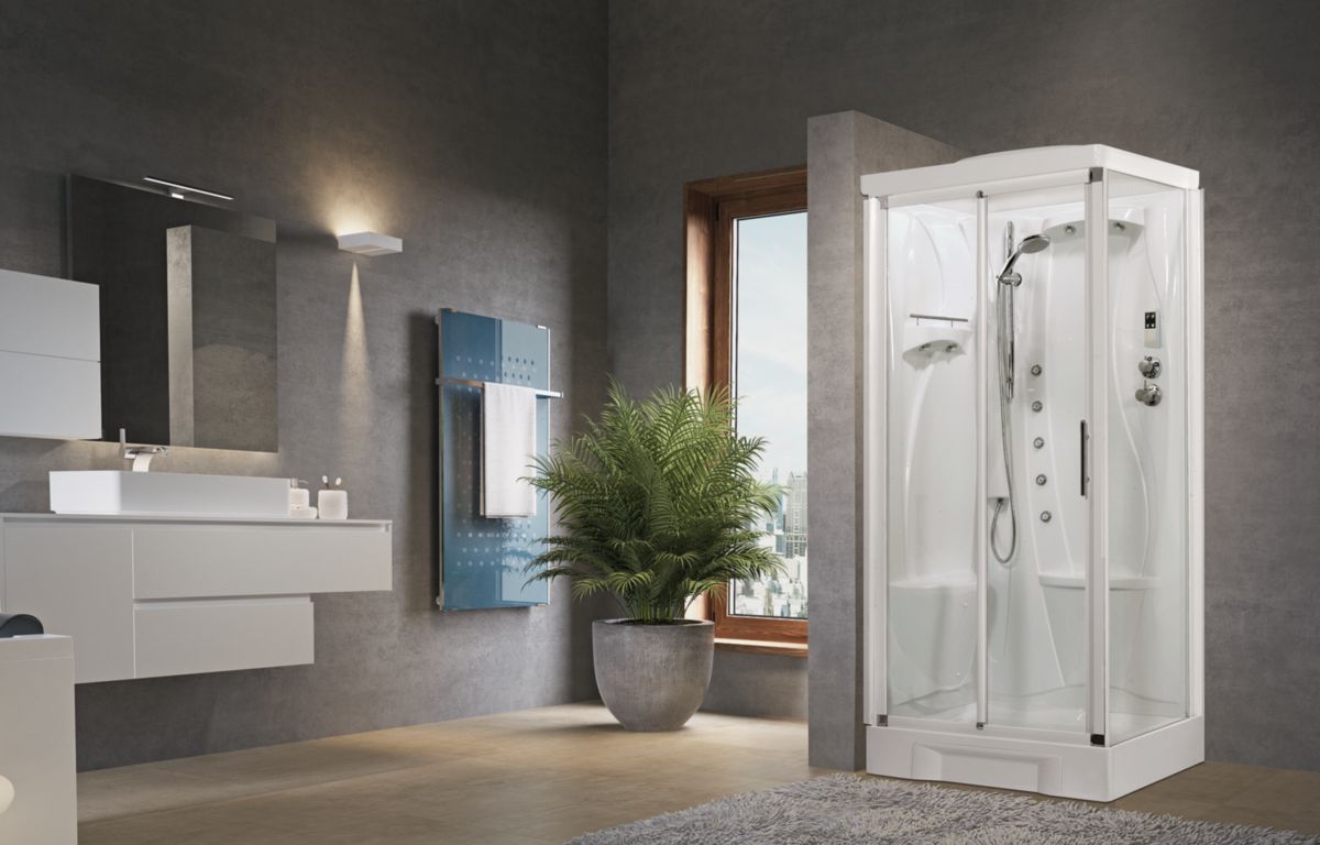 NOVELLINI - Cabine de douche NEW HOLIDAY 2P120 hydro, 120x80cm ...