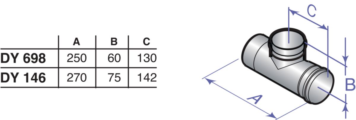 DE DIETRICH - Tube de visite droit PPS longueur 270 mm diamètre 80 mm ...