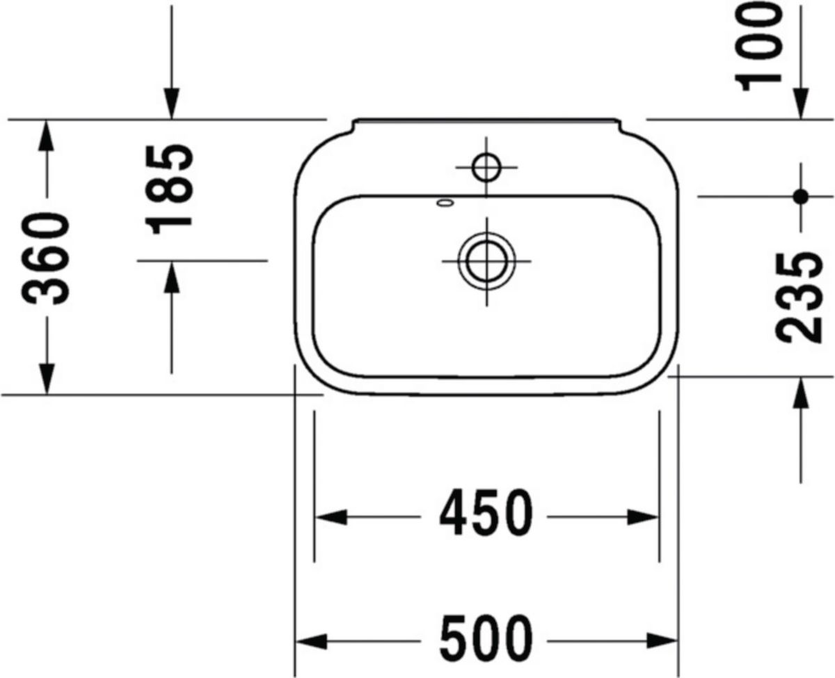 DURAVIT - Lave mains 50 cm Happy D.2 blanc Wondergliss Réf. 7095000001 ...