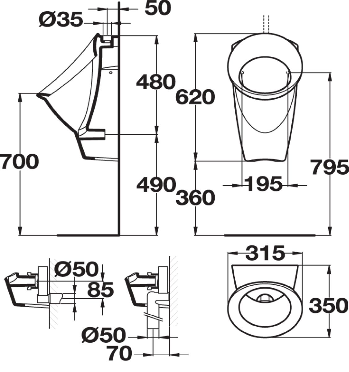 IDEAL STANDARD - Siphon SAN REMO sortie horizontale K822367 | Cedeo