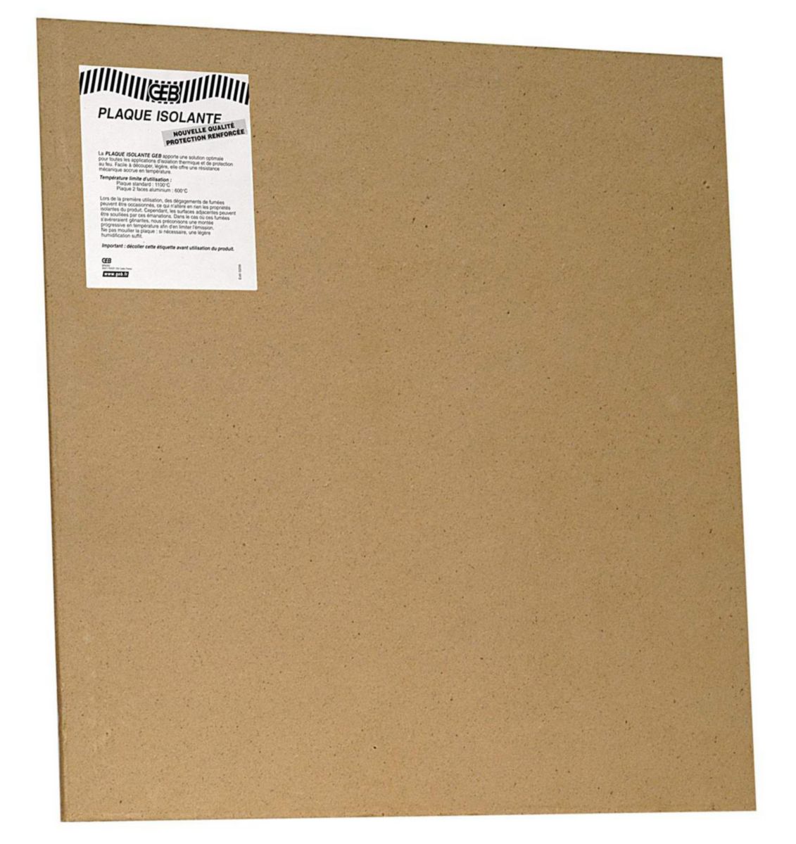 GEB - Plaque isolante standard 1000x1000 épaisseur 10mm réf 860076 | Cedeo