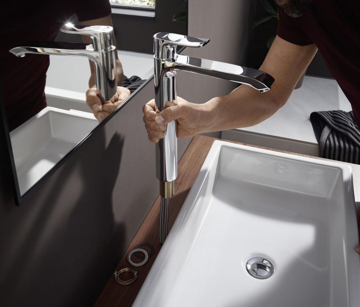 HANSGROHE - Mitigeur surélevé METRIS 260 mm pour vasque libre, chromé ...