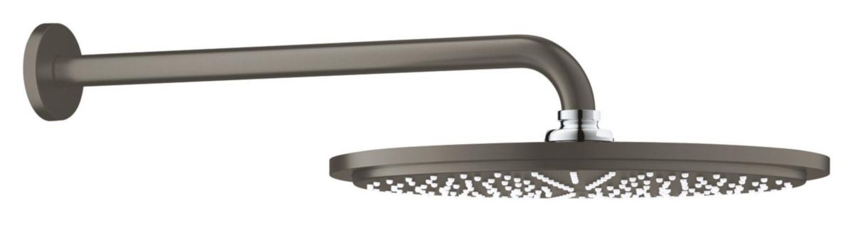 GROHE - Ensemble douche de tête et bras 380 mm, 1 jet Rainshower Cosmopolitan 310 Hard Graphite ...