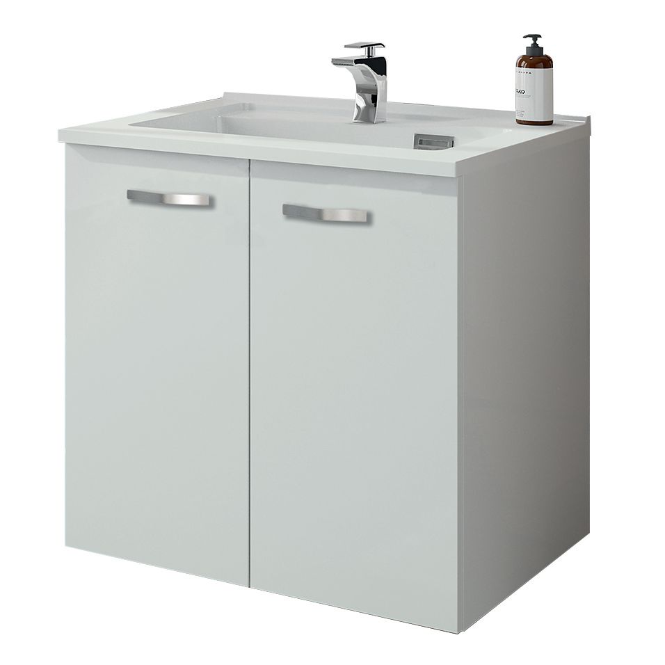 NEOVA - Sous-vasque milano l60 2 portes blanc brillant eg - poignee ...