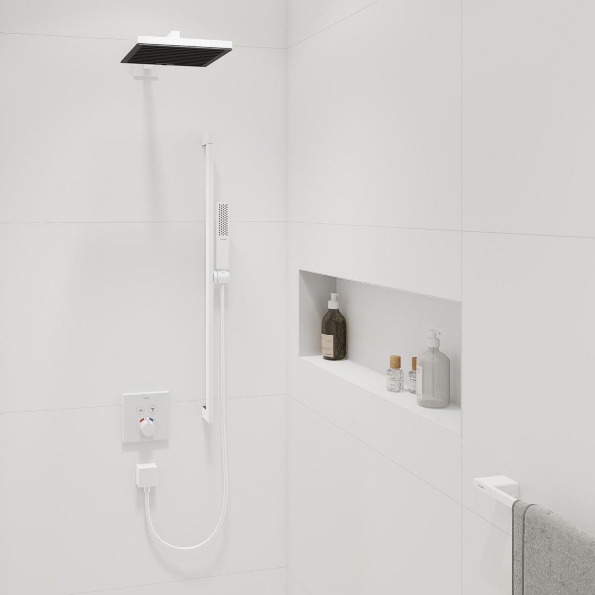 HANSGROHE - hansgrohe Pulsify E Douche de tête 260 1jet, Blanc mat | Cedeo
