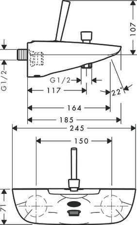HANSGROHE - Mitigeur de bain-douche PURAVIDA chromé réf. 15472000 | Cedeo