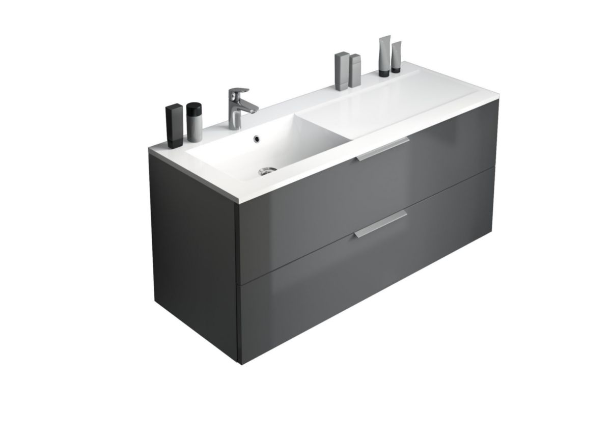 DELPHA - Plan vasque gauche moule avec trop plein P.46 x L.120 cm ...