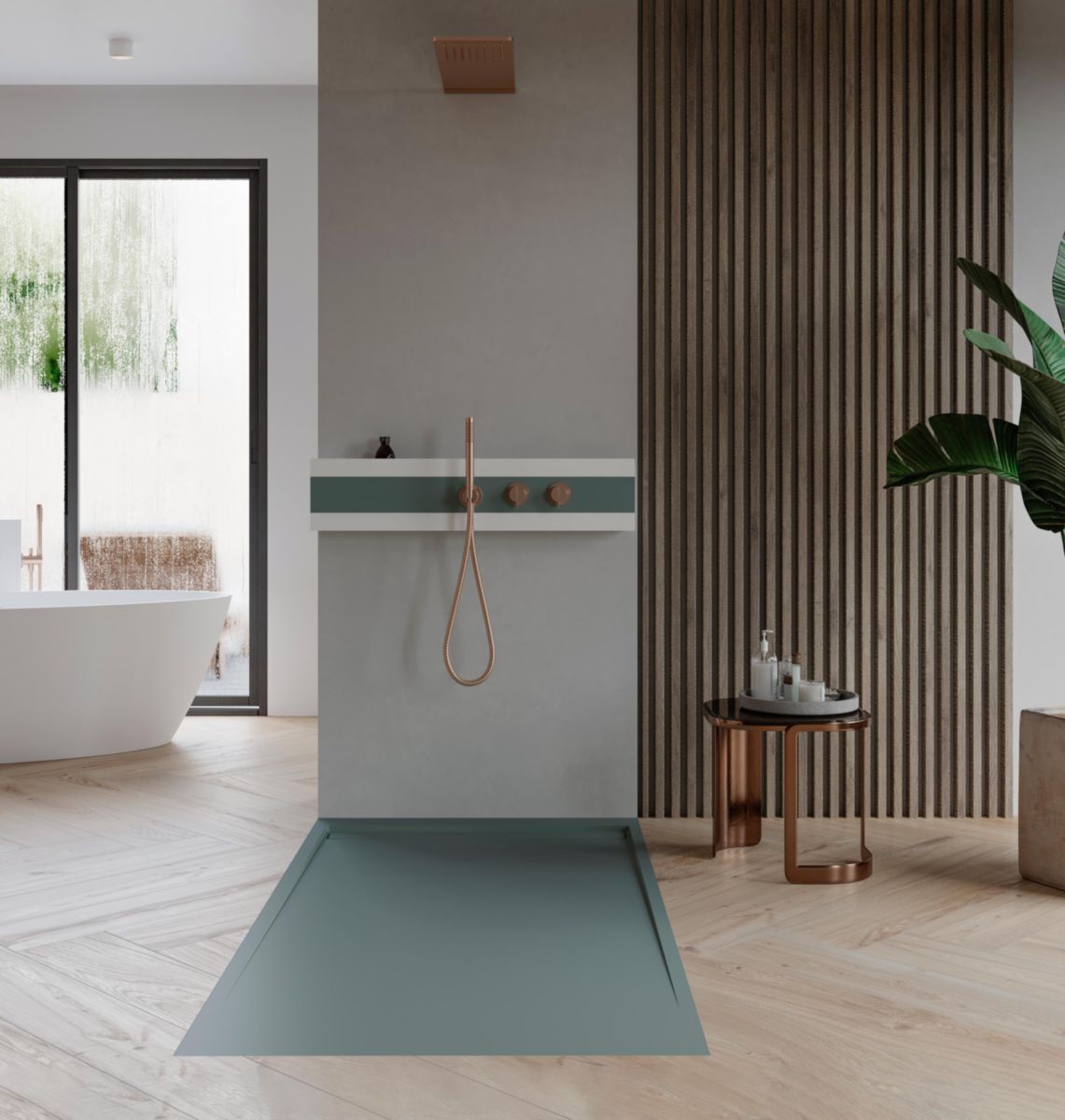 HIDROBOX - Receveur Line X Kromat Ardoise 75x170 couleur: Golden | Cedeo