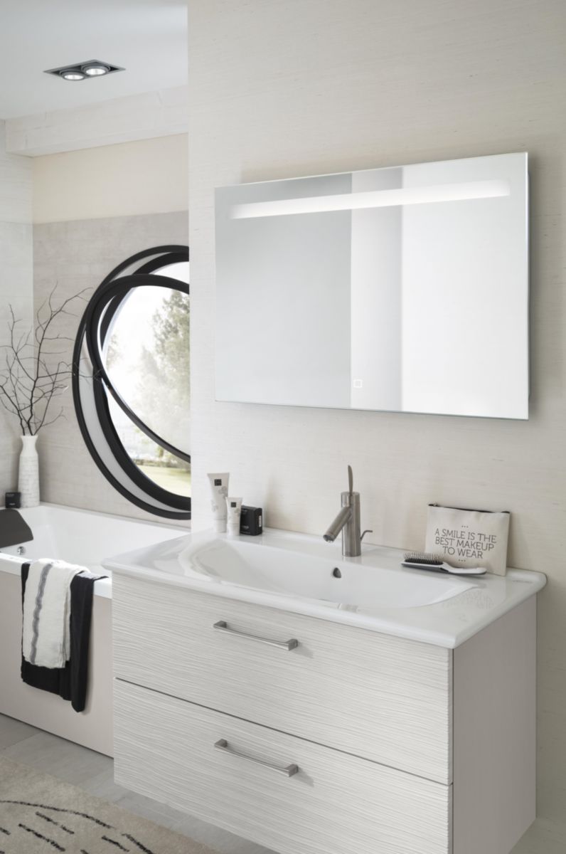 DELPHA - Miroir lumineux antibuee H.69 x L.90 cm eclairage integre Réf ...