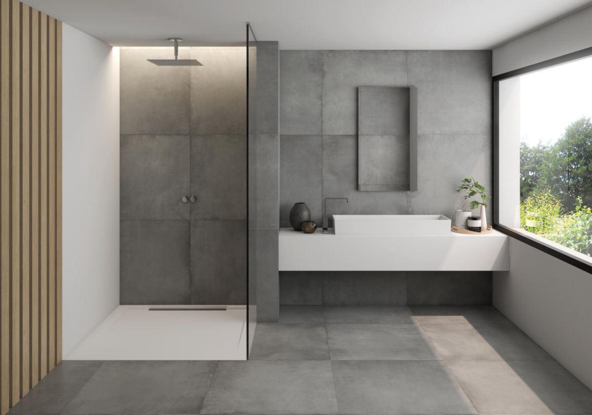 HIDROBOX - Receveur Line X Kromat Lisse 100x110 couleur: Crema | Cedeo