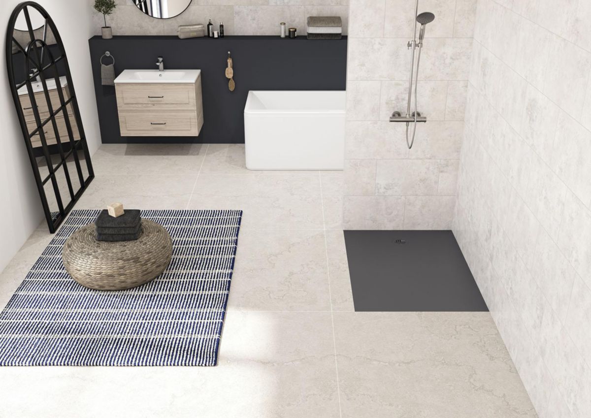 KINEDO DOUCHE - Receveur Kinesurf Nova en Biocryl et Biotec 125X95 Gris ...