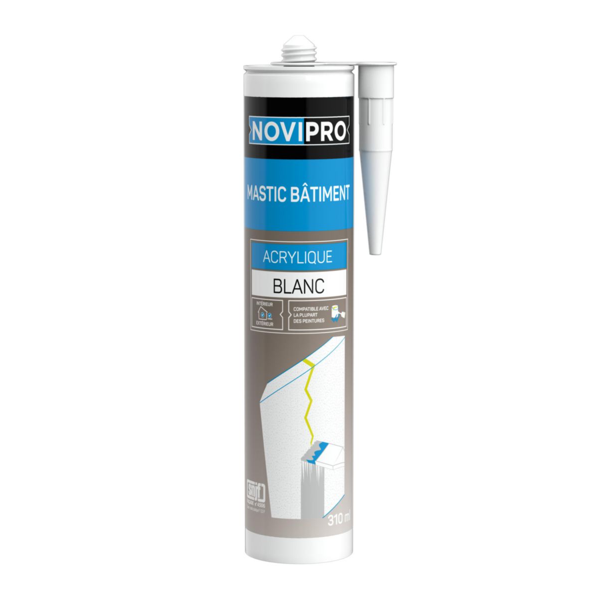 NOVIPRO - Etanchéité acrylique bâtiment blanc Novipro - Mastic de ...