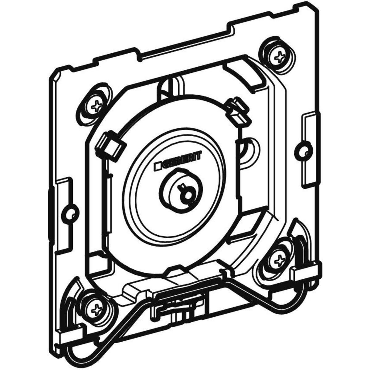 GEBERIT - Poussoir pneumatique Geberit avec cadre de fixation | Cedeo