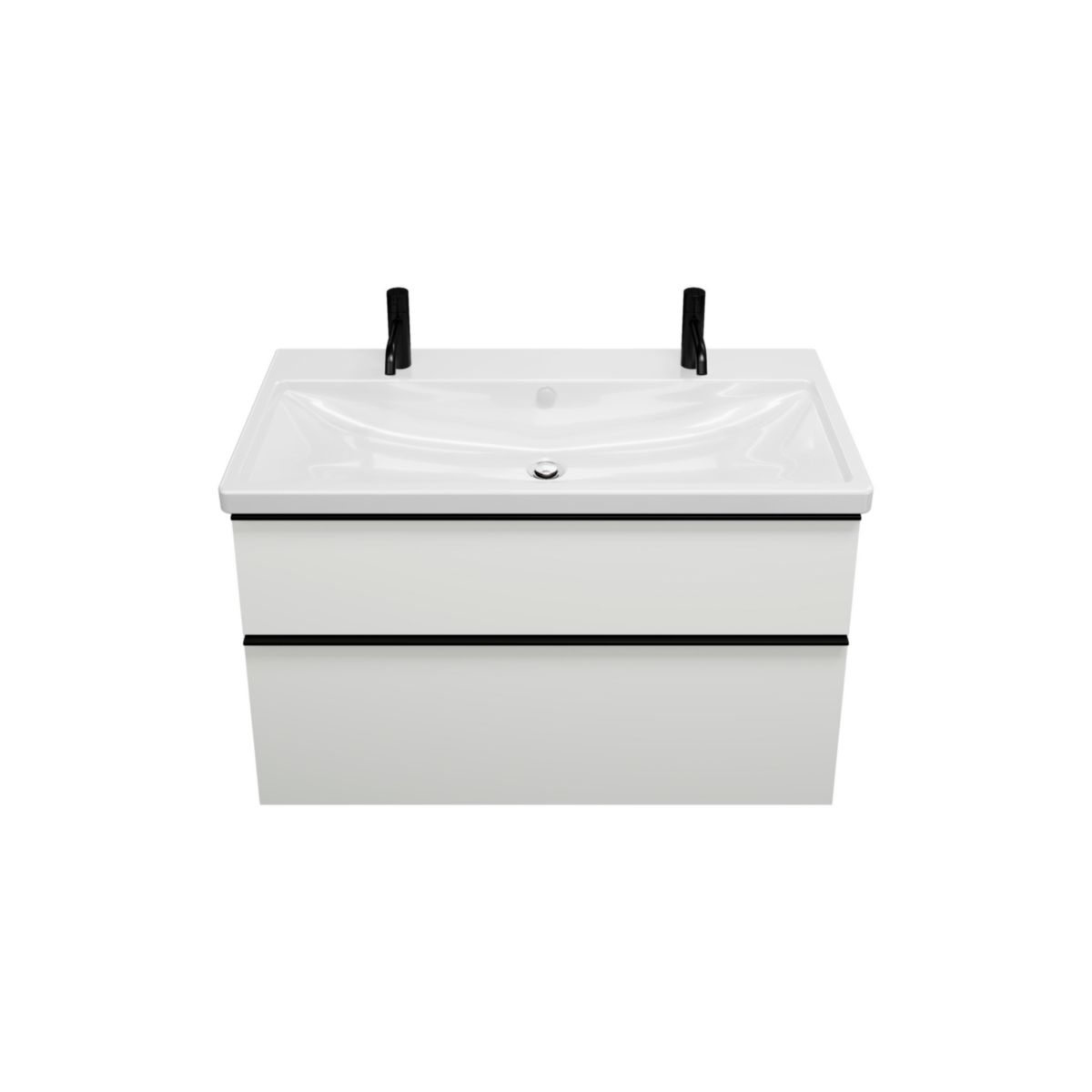 BURGBAD - Ensemble EQIO SMART meuble sous-vasque L103 cm avec plan ...