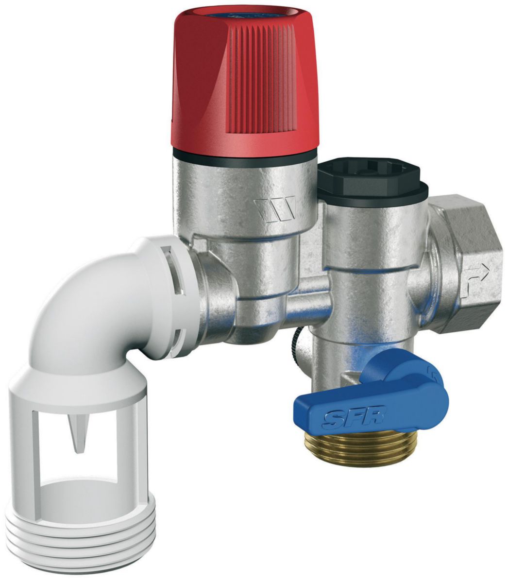 WATTS - Groupe de sécurité chauffe-eau 20x27 inox coudé Réf 2252571 | Cedeo