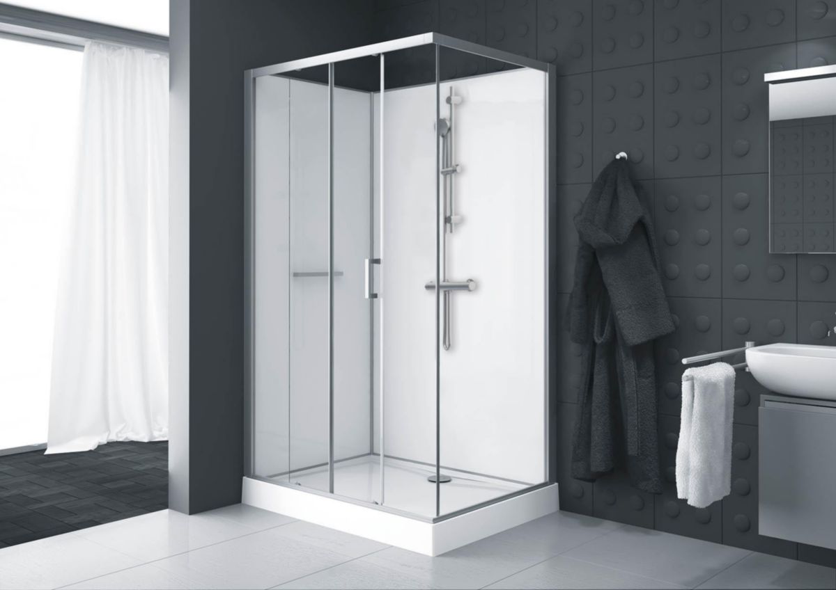 LEDA - CABINE DE DOUCHE KARA2 RECTANGLE 120X80 PORTE COULISSANTE 2 ...
