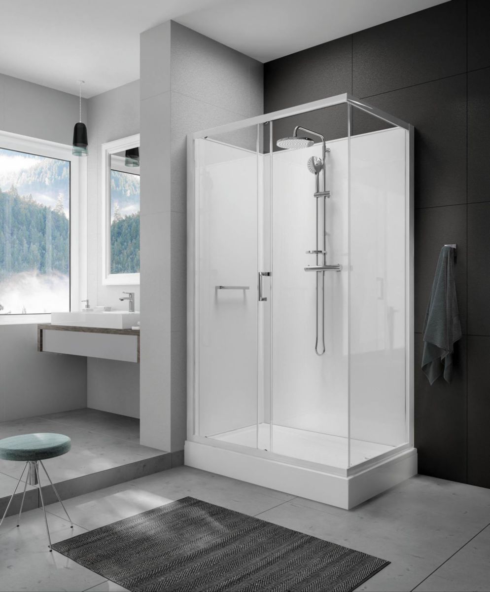 LEDA - CABINE DE DOUCHE KARA2 RECTANGLE 120X90 PORTE COULISSANTE 2 ...