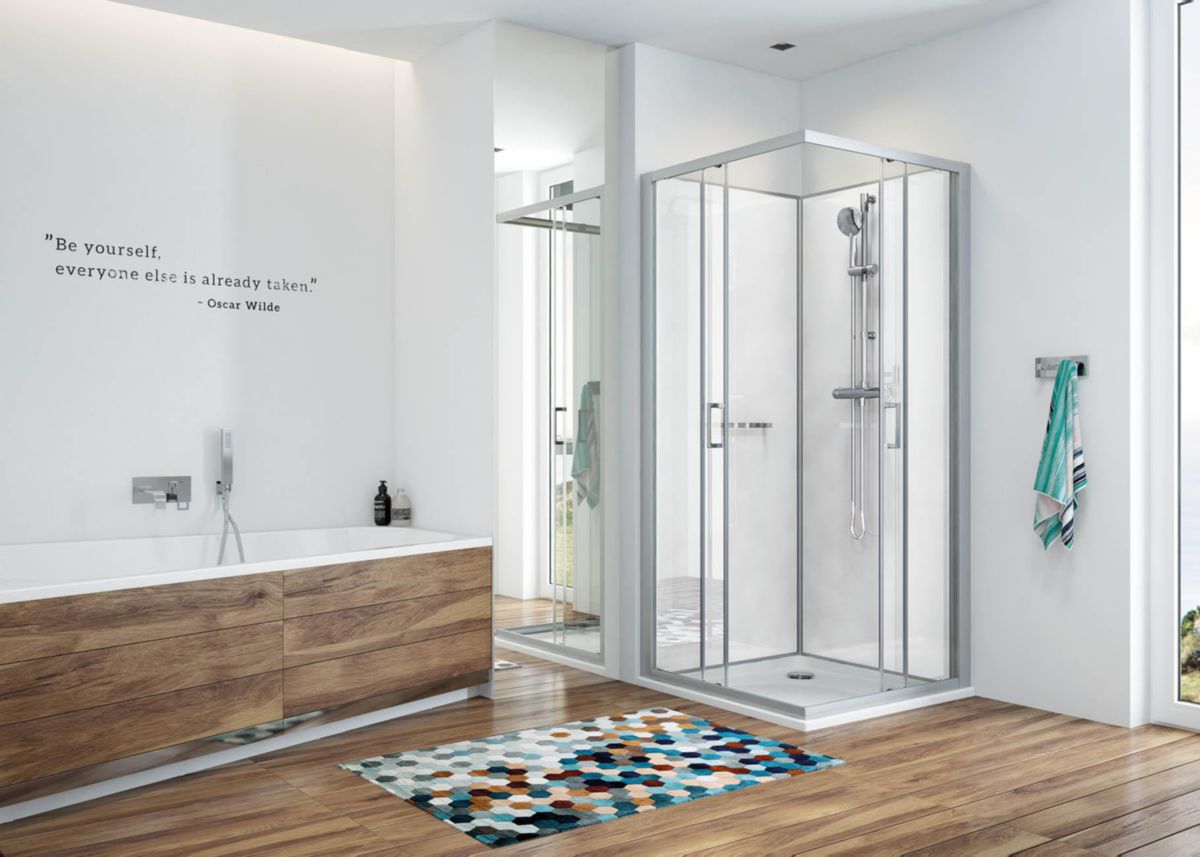 LEDA - CABINE DE DOUCHE KARAMINERAL2 RECTANGLE 80X100 PORTES ...