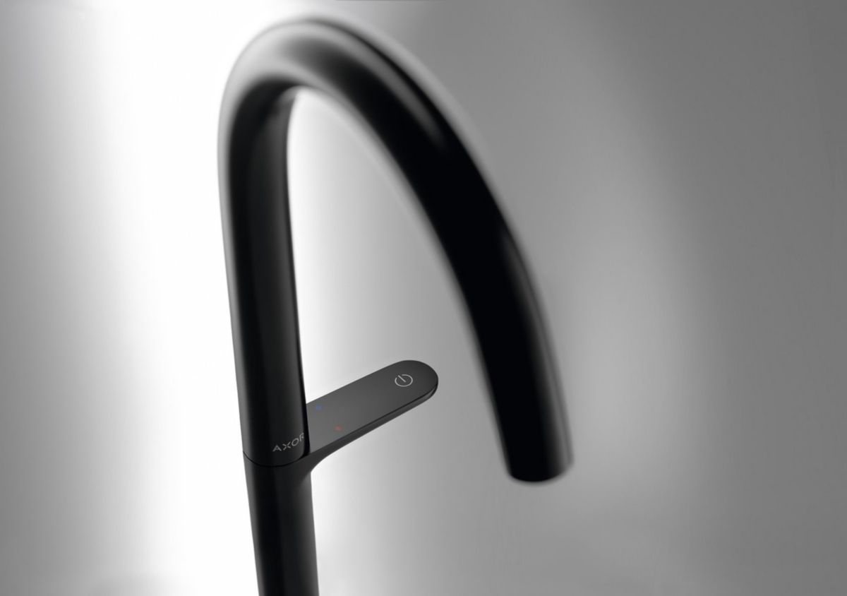 AXOR - Mitigeur lavabo AXOR ONE Select 170, bonde Push-Open Noir mat ...