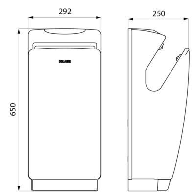 DELABIE - Sèche-mains automatique à air pulse gris métal réf. 510621 ...