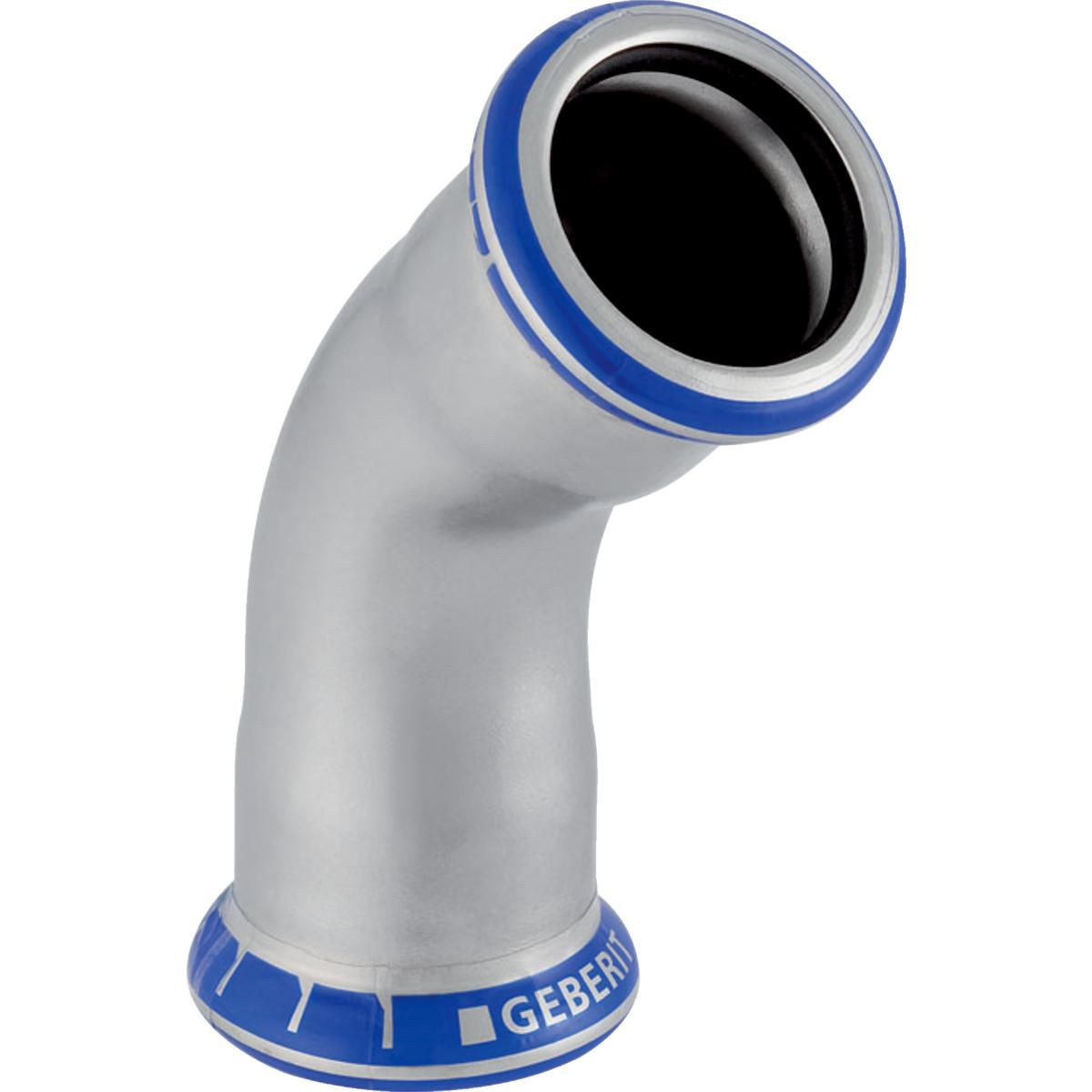 GEBERIT - Coude 45° D76,1mm, acier inox Réf 32609 | Cedeo