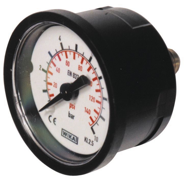 DISTRILABO - Manomètre diam 50mm 0 à 10 bars euro 51 raccord axial | Cedeo