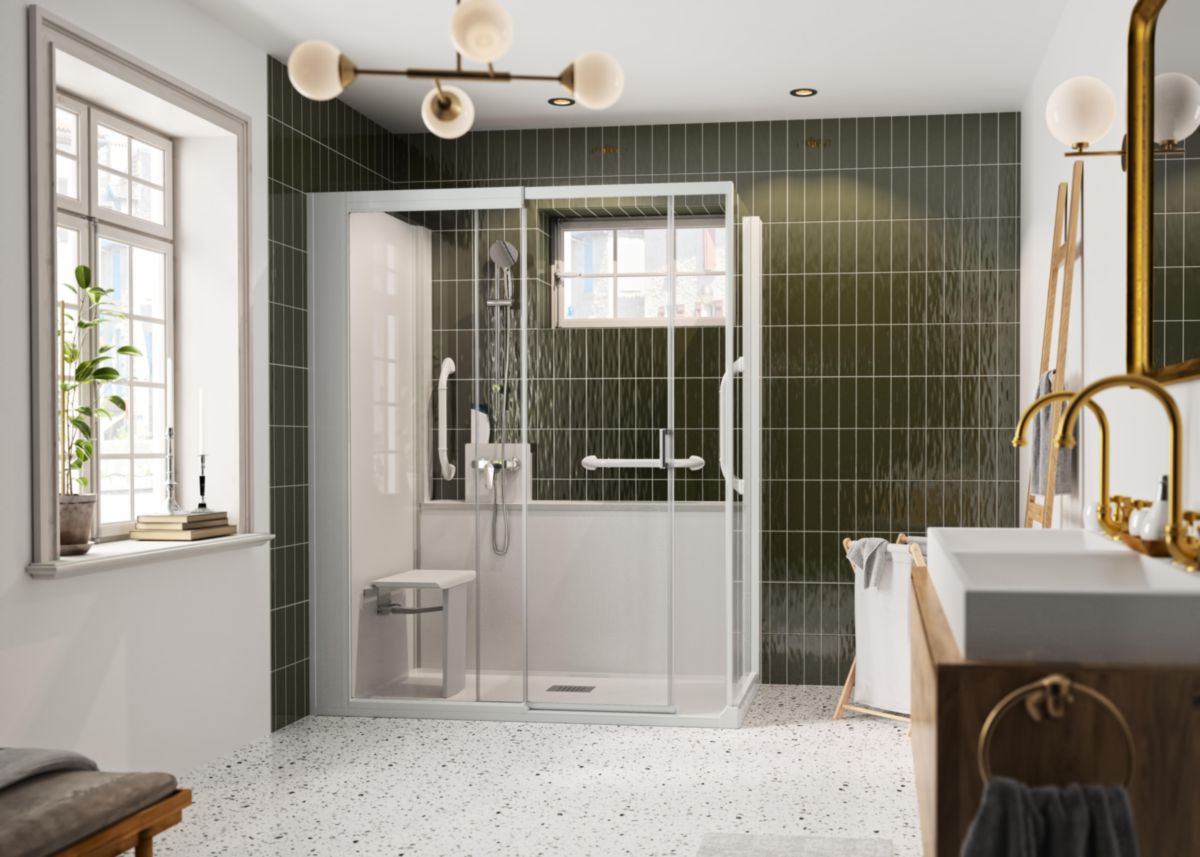 KINEDO DOUCHE - Kinemagic Sérénité+ 100x80 angle, version mixte, porte ...