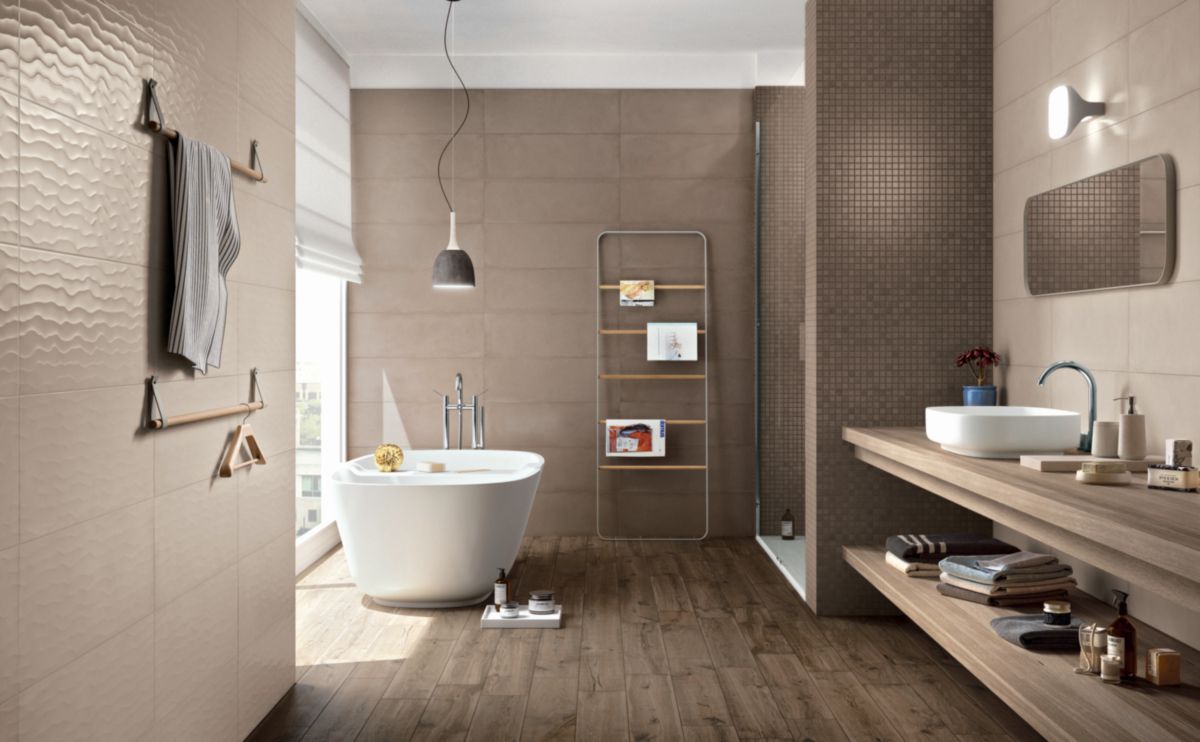 RAGNO - Faïence Ragno Frame khaki structuré 25x76cm R4YK | Cedeo