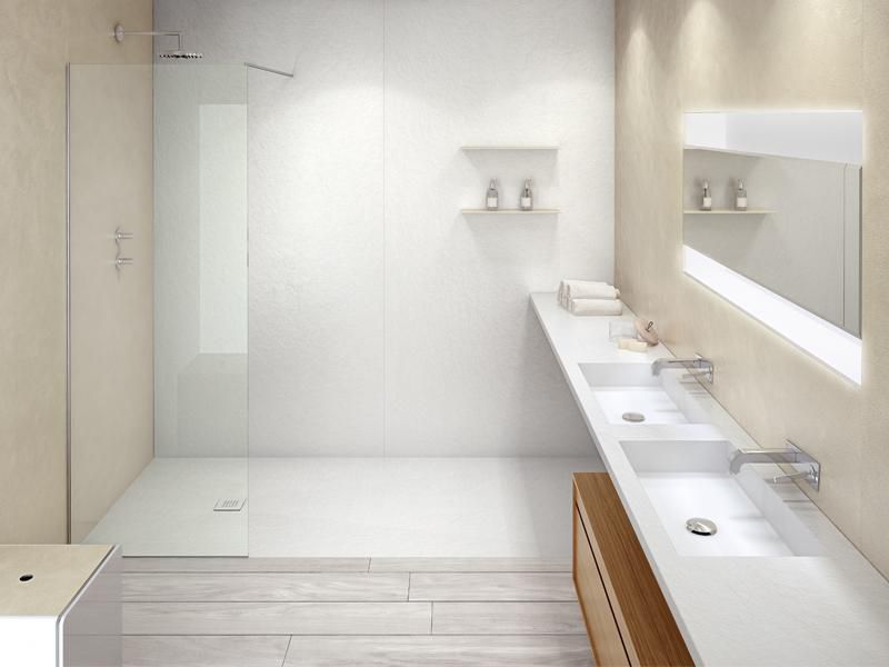 ACQUABELLA CONSTRUPLAS - RECEVEUR BASE SLATE 80 BLANCO (100x80). Bonde ...