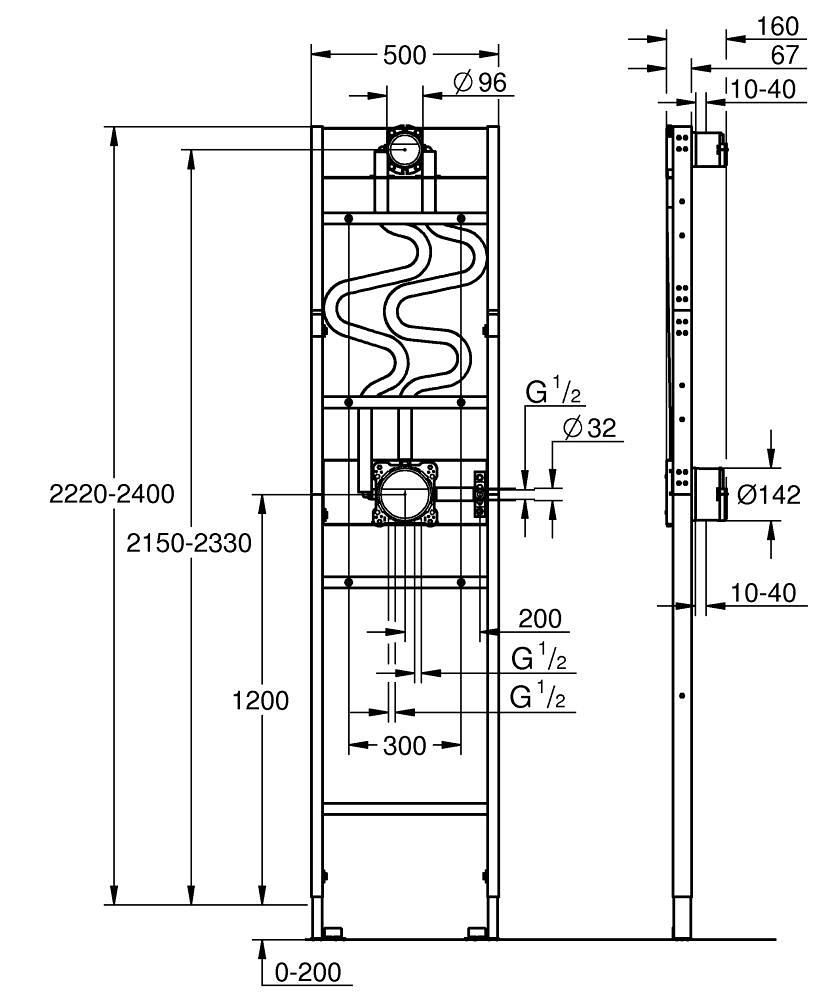 GROHE - Kit d'encastrement Rapido Bâti-Douche Duo pré-assemblé avec box ...