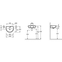 JACOB DELAFON - Lave-mains MIDEO 45 x 35 cm, autoportant, percé 1 trou ...