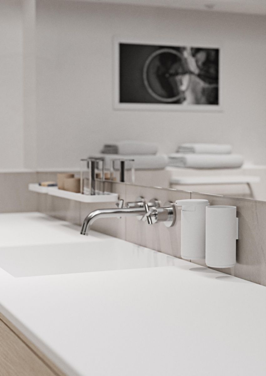 ZONE DENMARK - Gobelet brosse à dents mural Rim 13.6 cm Blanc Réf. 14491 | Cedeo