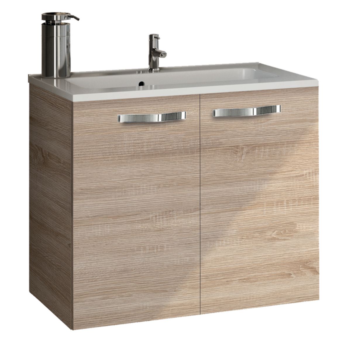 NEOVA - Meuble sous-vasque Angelo - largeur 70 cm - 2 portes - chêne ...