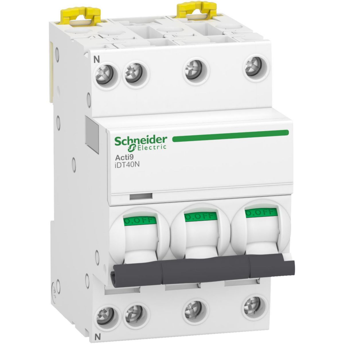 SCHNEIDER ELECTRIC - Acti9 iDT40N - disjoncteur modulaire - 1P+N C 10A 6000A/10kA 6000A Icn ...