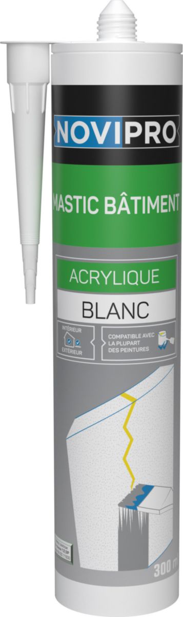 NOVIPRO - Cartouche mastic acrylique blanc 300ml Novipro | Cedeo