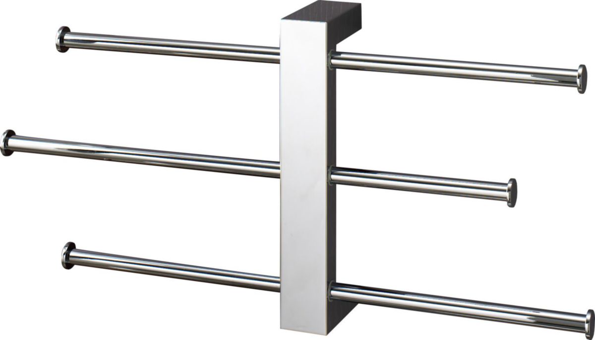 GEDY - Barre avec 3 porte serviettes coulissants bridge a fixer chrome ...