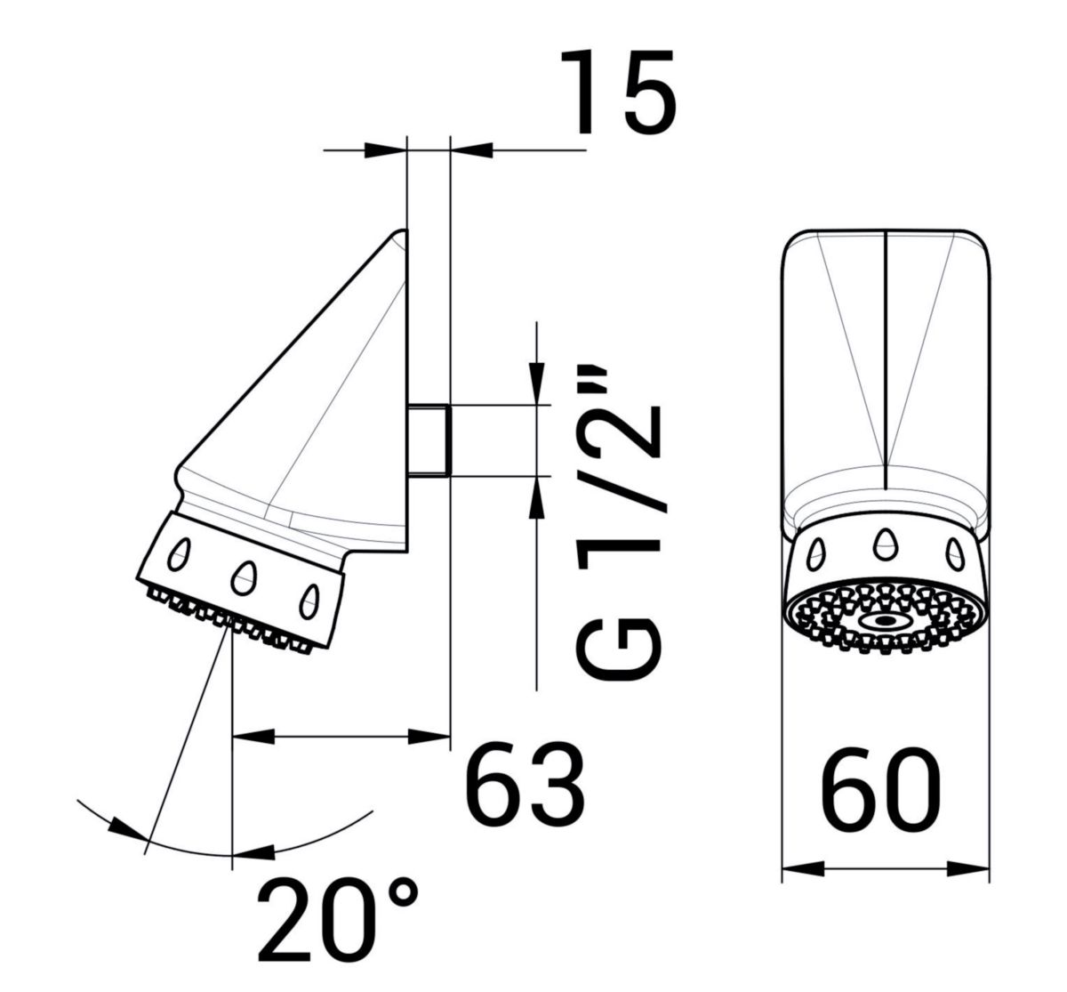 PRESTO - Pomme de douche fixe avec grille orientable anticalcaire pour ...