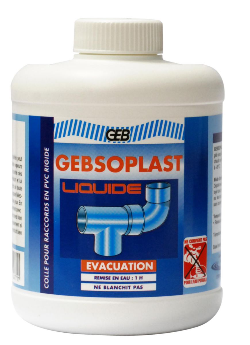 GEB - GEBSOPLAST liquide colle pour raccords en PVC rigide boîte de 1 ...