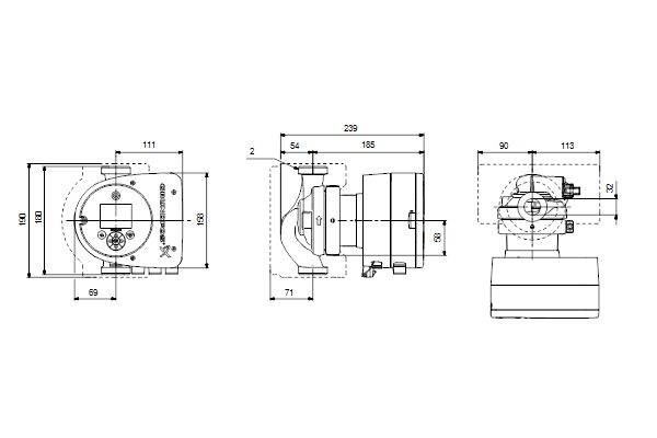 GRUNDFOS - Circulateur Magna3 32 - 100 entraxe 180 mm 1 x 230V PN10 Réf 97924257 | Cedeo