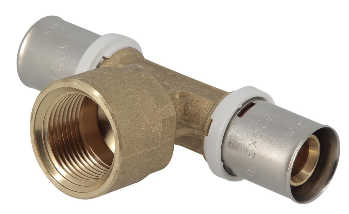 NICOLL - Té à sertir, femelle à visser Fluxo laiton diamètre 20x3/4mm ...