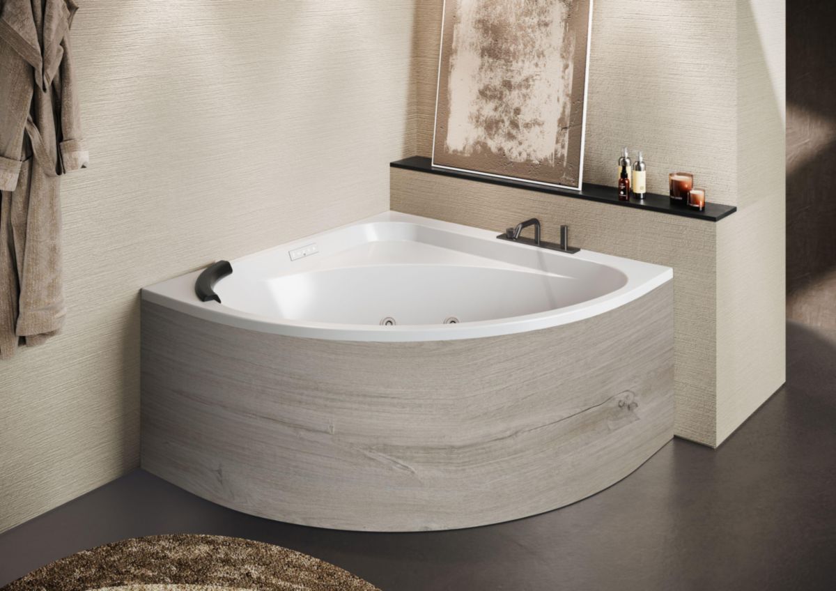 NOVELLINI - BAIGNOIRE D’ANGLE STILE C VERSION STANDARD AVEC CHASSIS ...