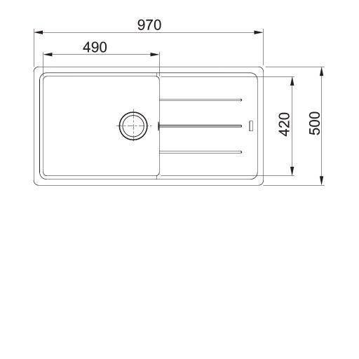 FRANKE - Evier à encastrer BASIS BFG611XL 970x500 1 très grande cuve 1 ...